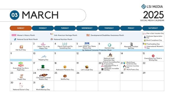 March 2025 Social Media Calendar: Your Guide to Springtime Success ...